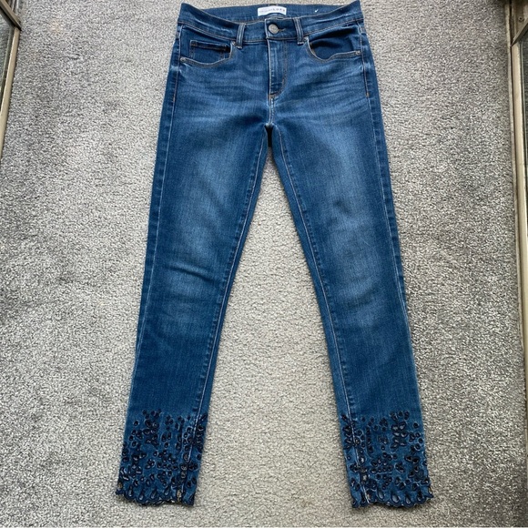 LOFT | Jeans | Loft Modern Skinny Crop Jeans Eyelet Design Mid Rise 9 ...